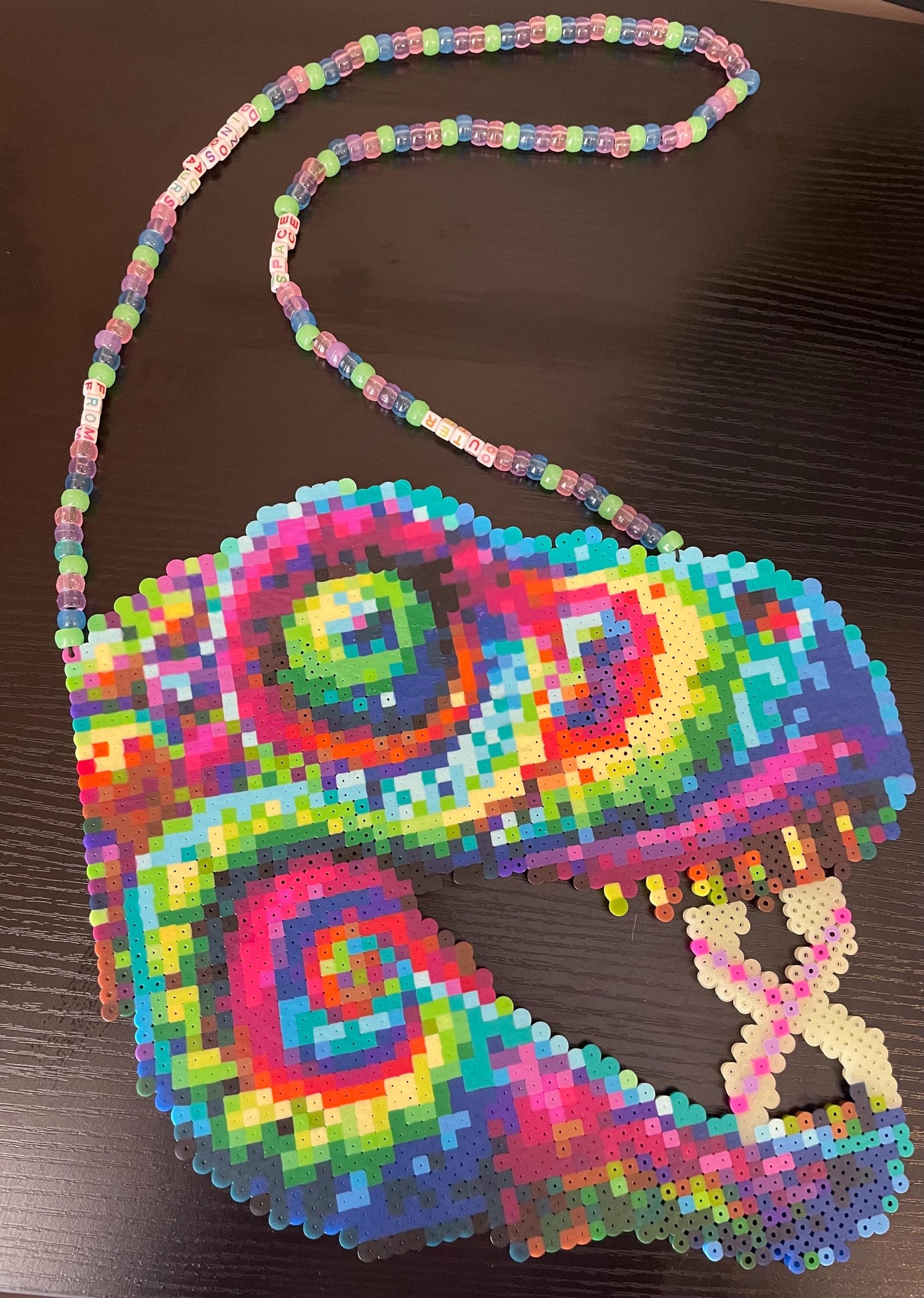 Dinosaur Perler Necklace “dinosaurs From Outer Space” Excision ATLIENS ...