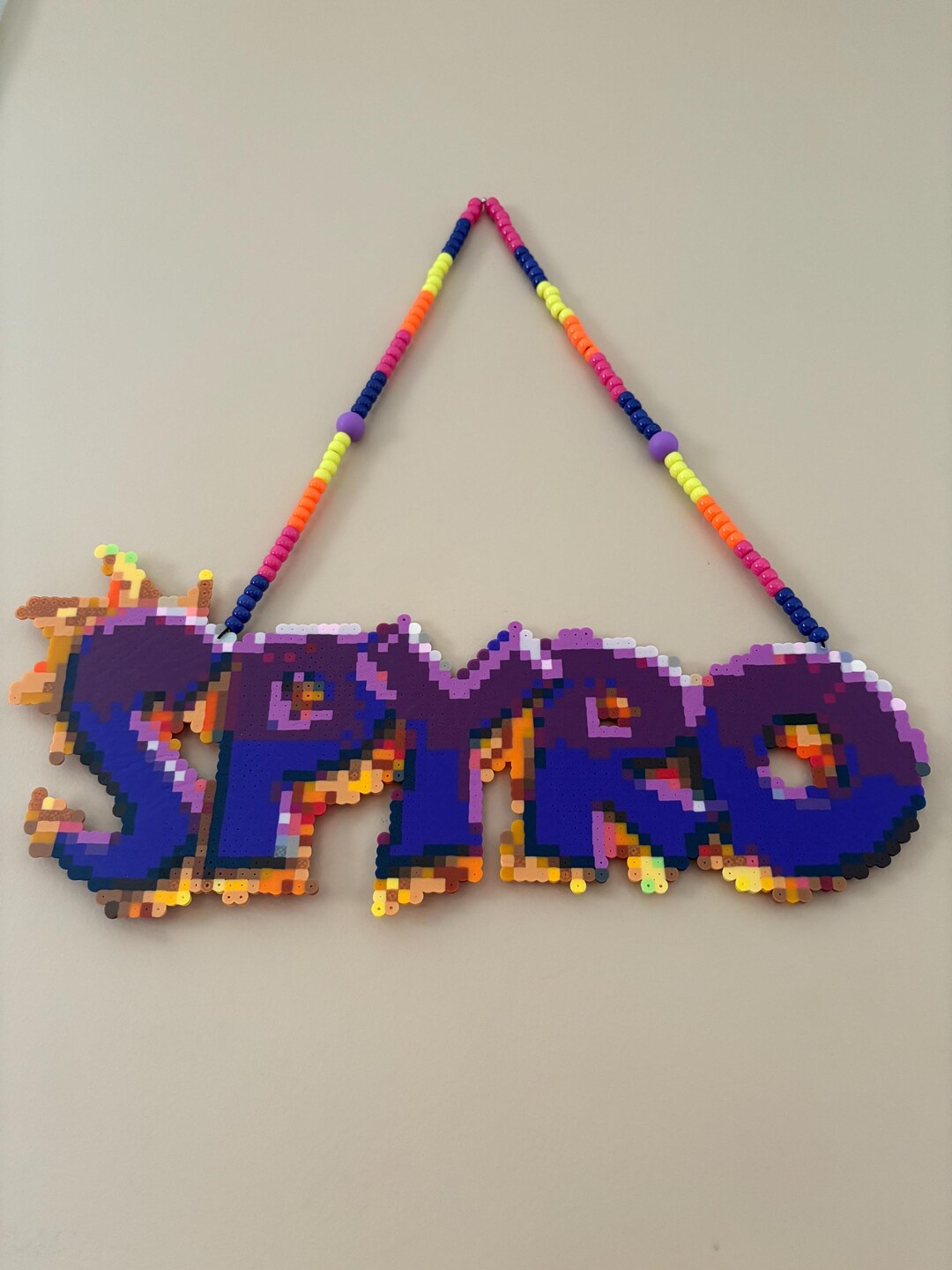 Spyro the Dragon Inspired Perler Necklace Rave Necklace Trading Kandi ...