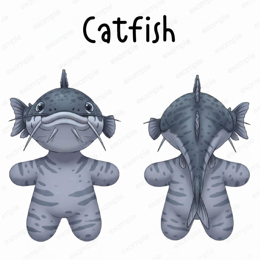 DIY Fabric Panel Catfish, Lamprey, Piranha, Salmon, Trout, Tuna Fishes ...