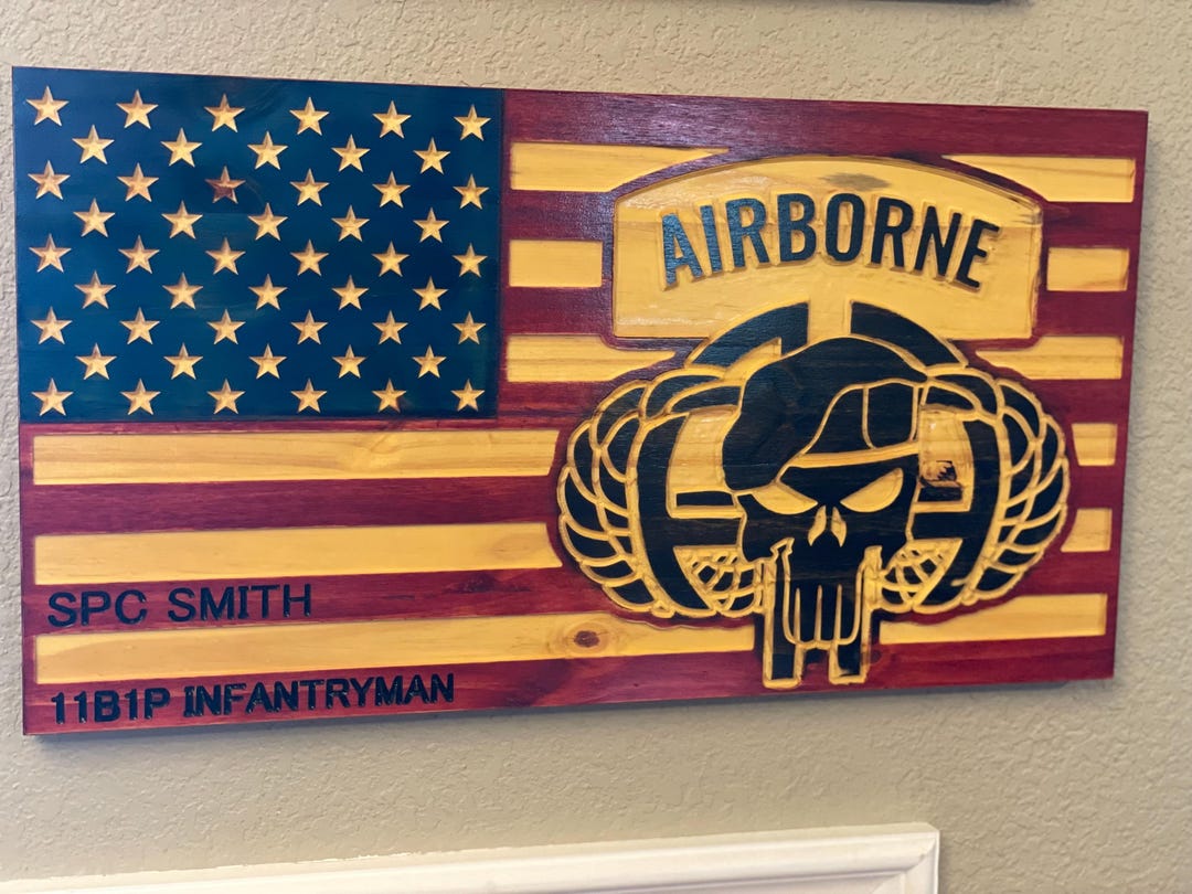 82nd Airbourne Wooden Flag Wall Art - Etsy