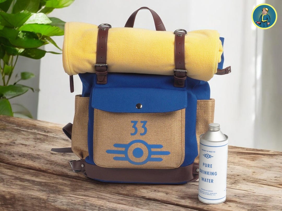 Blue Yellow Vault Boy Backpack Cosplay Item, Halloween Accessory ...