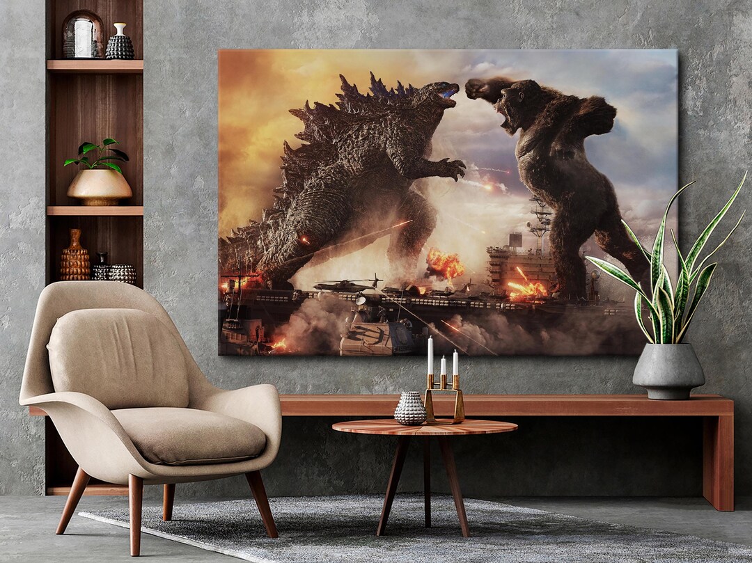 Godzilla Vs Kong Especial Canvas Wall Decor, Godzilla Vs Kong Canvas ...