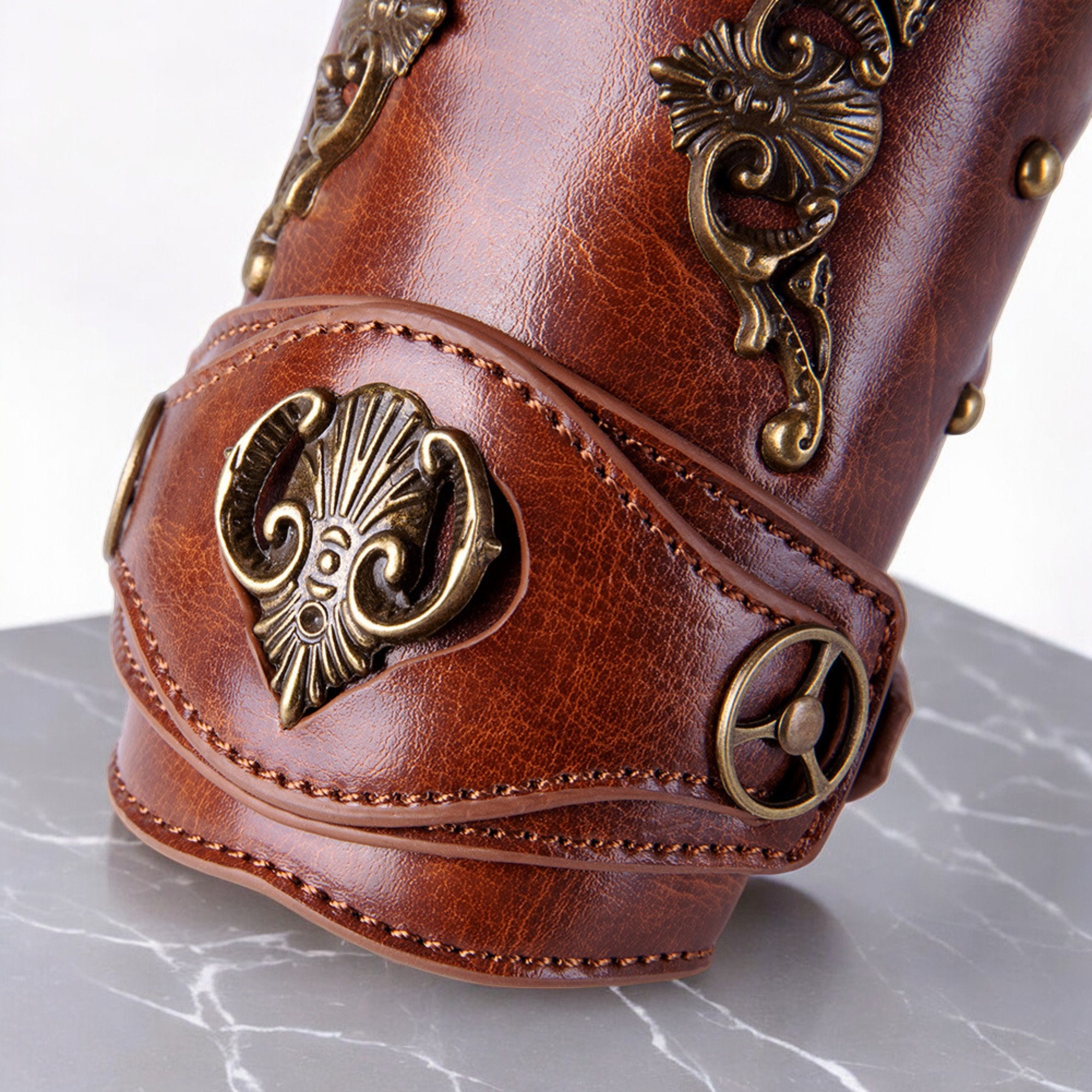 Larp Cosplay Armour,medieval Wrist Braces, Leather Wrist Braces ...