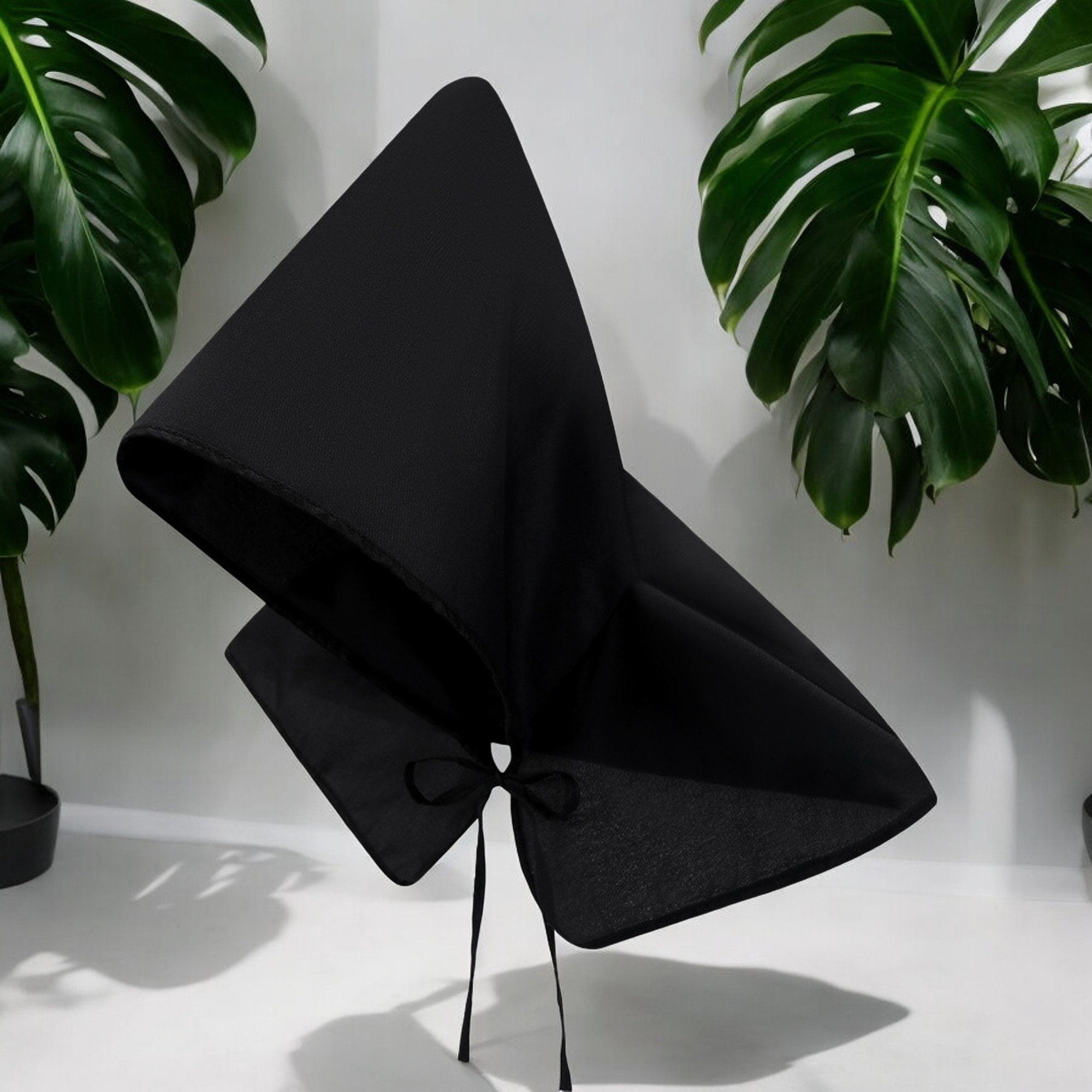 Medieval Black Cloak Cosplay Hat Steampunk Hood Larp Costume Gothic ...