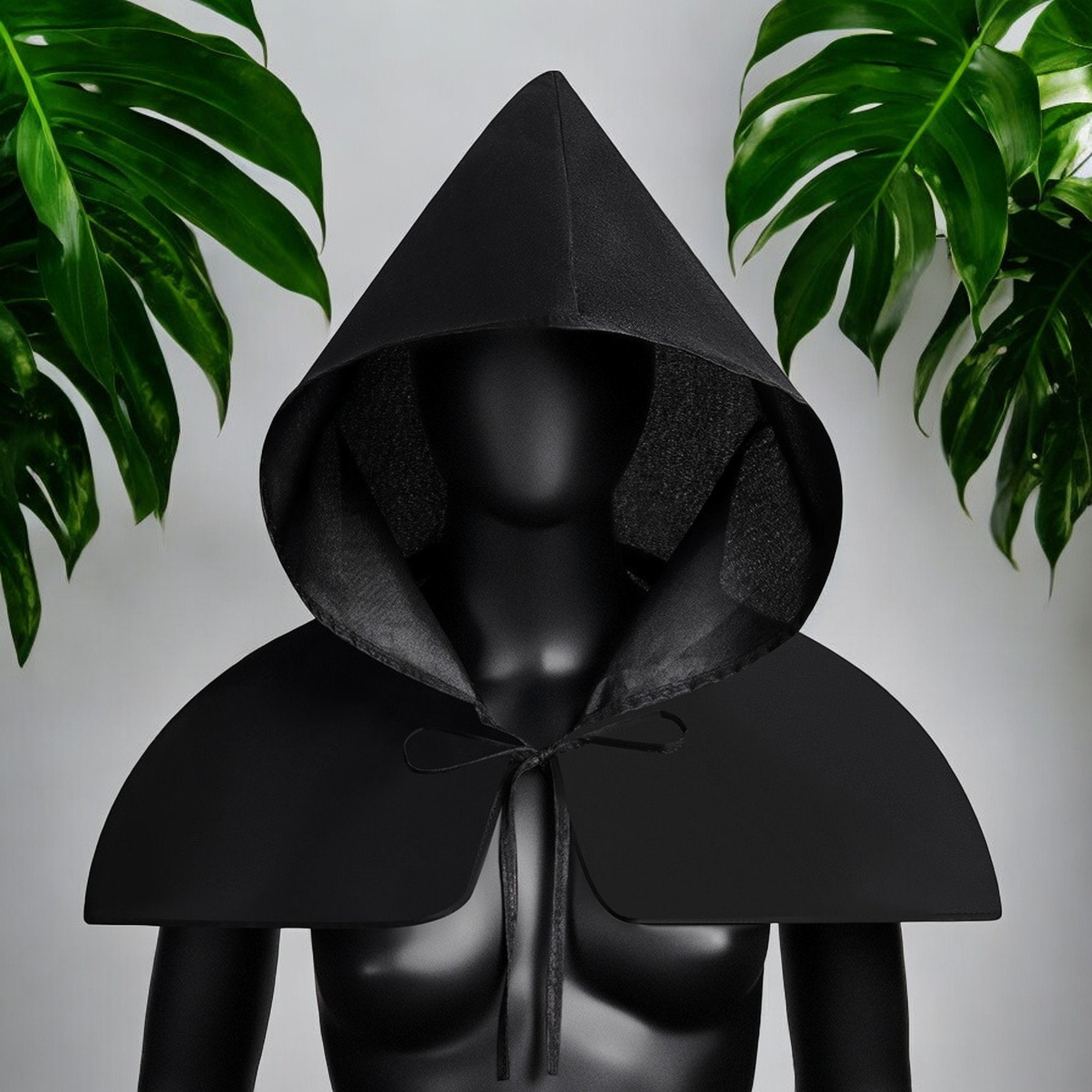 Medieval Black Cloak Cosplay Hat Steampunk Hood Larp Costume Gothic ...