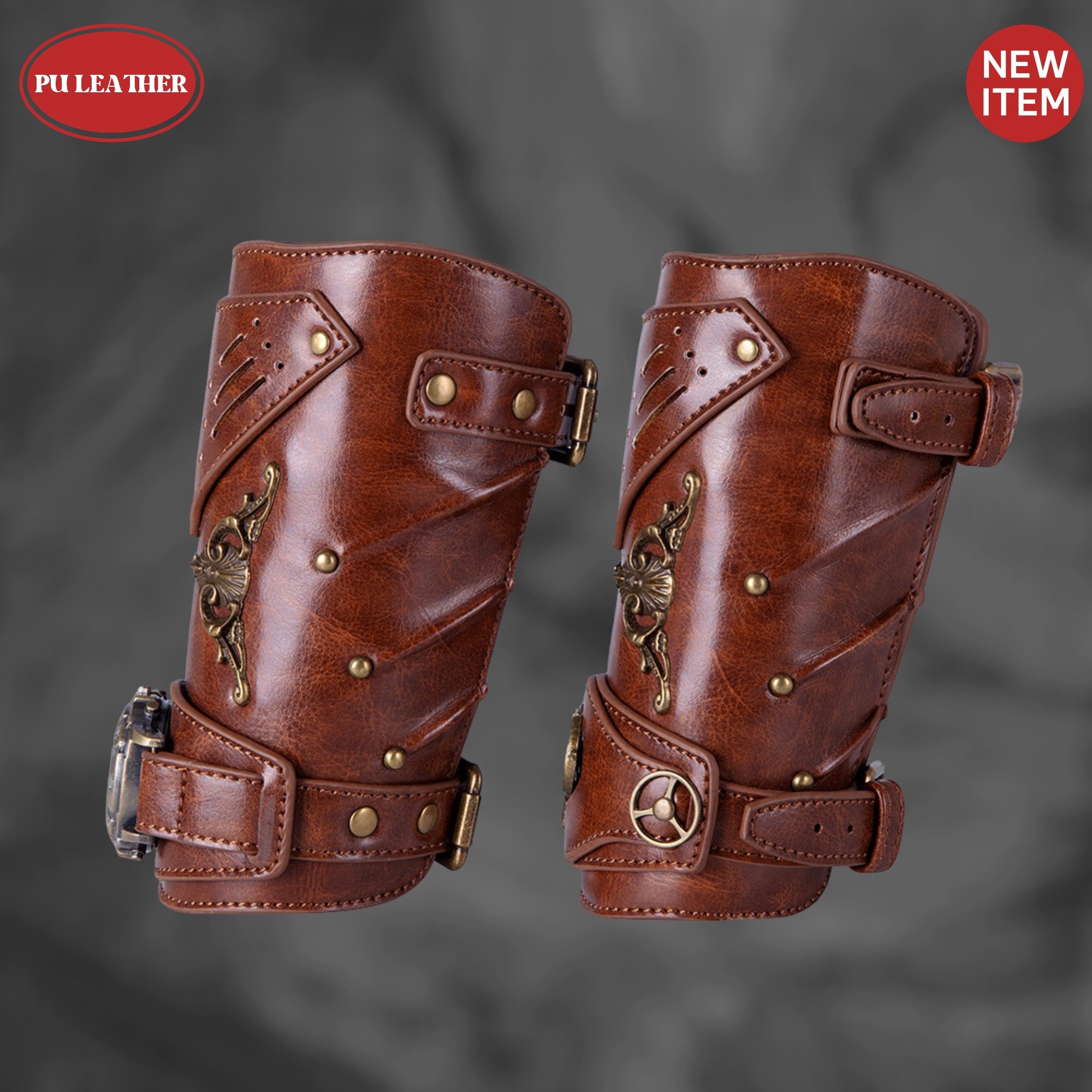 Larp Cosplay Armour,medieval Wrist Braces, Leather Wrist Braces ...