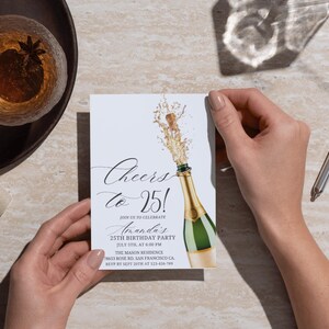 25th Birthday Invitation 25th Invite Editable 25 Years Birthday ...