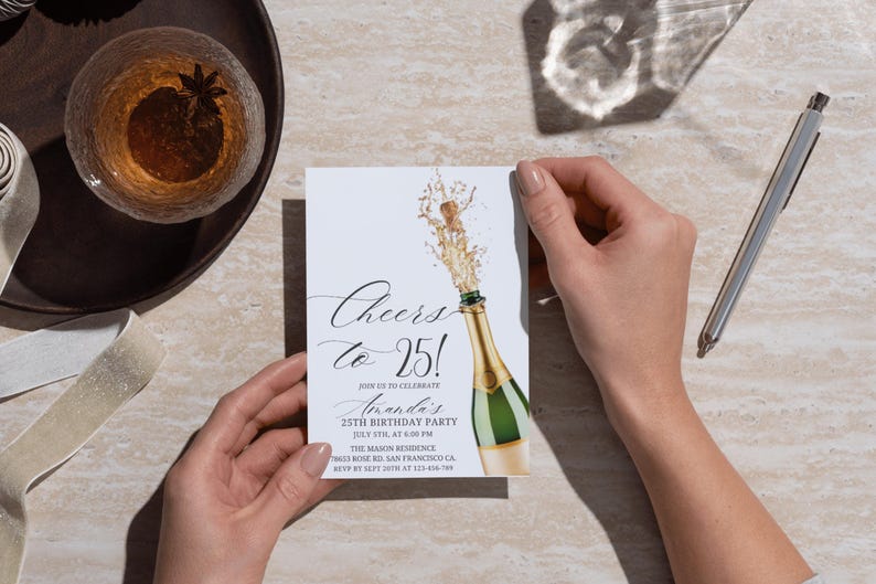 25th Birthday Invitation 25th Invite Editable 25 Years Birthday ...