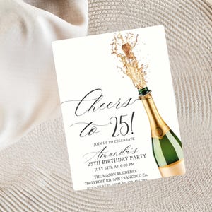 25th Birthday Invitation 25th Invite Editable 25 Years Birthday ...