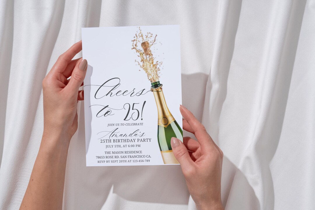 25th Birthday Invitation 25th Invite Editable 25 Years Birthday ...