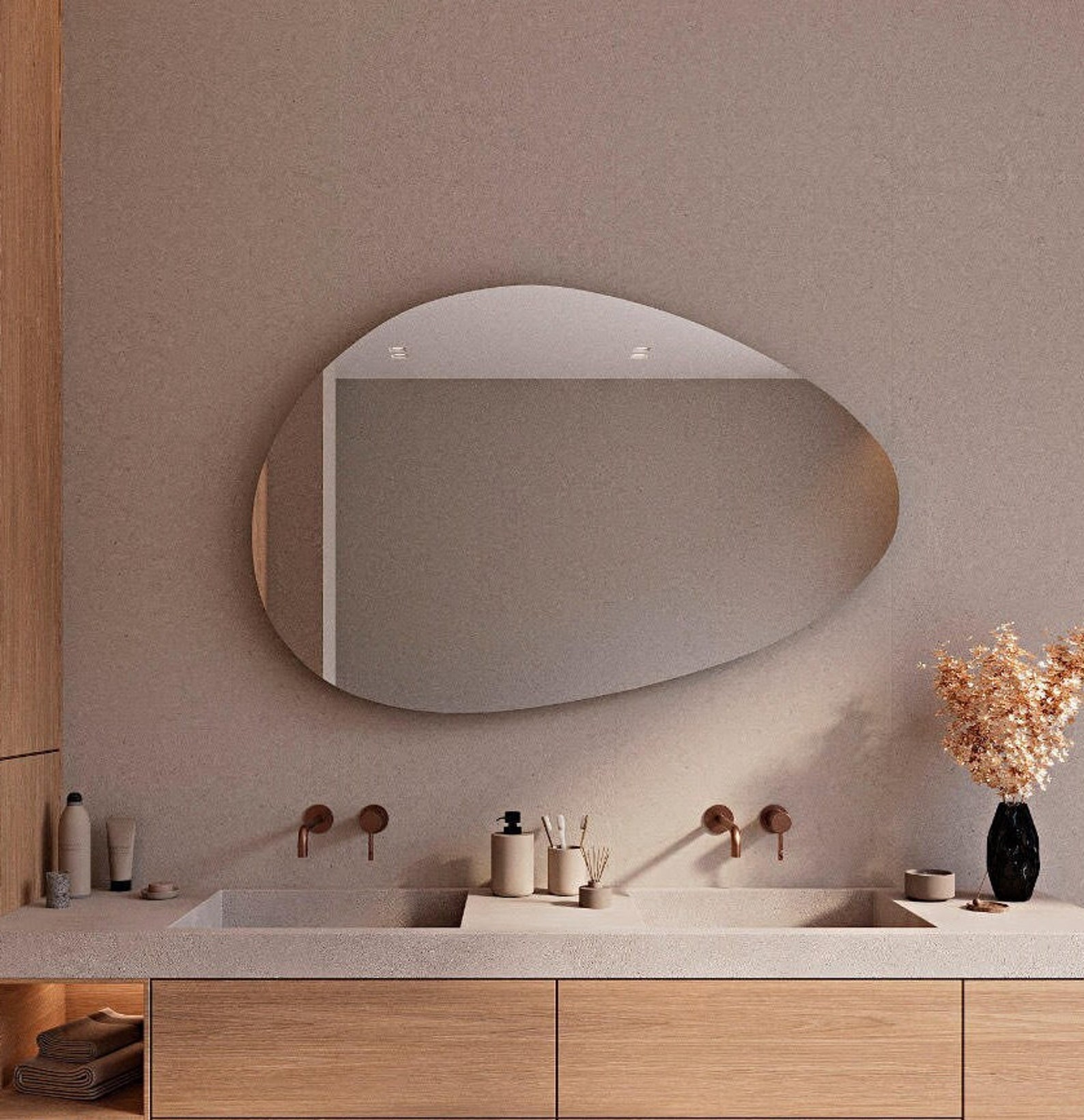 Custom Vanity Mirror With Lights, Unique Full Length Mirror, Aesthetic ...