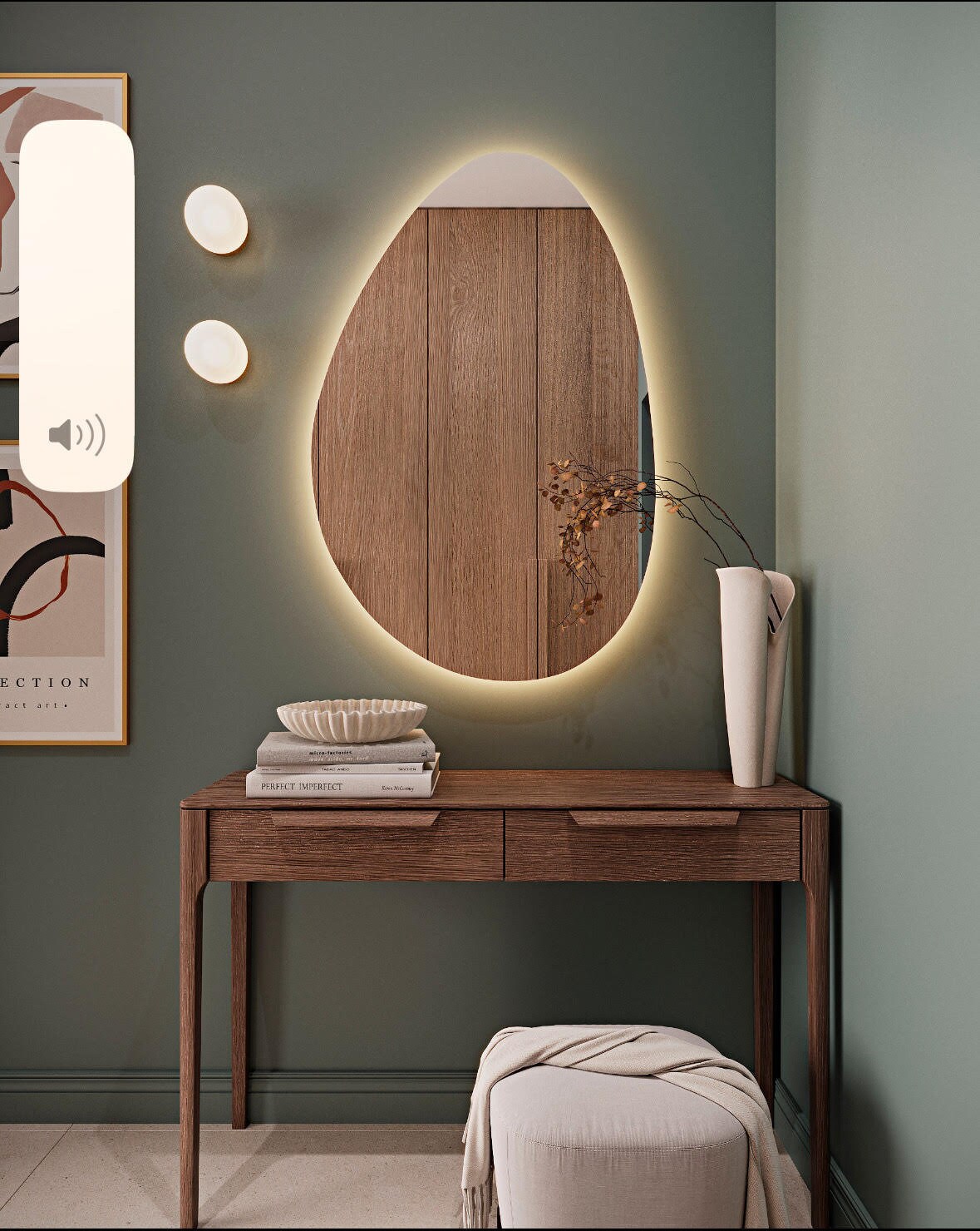 Custom Vanity Mirror With Lights, Unique Full Length Mirror, Aesthetic ...