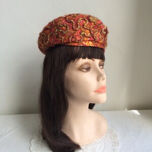 1960s RENEE' Mod Cap Hat Fall Colors Rhinestones and Soutache Trim - Etsy