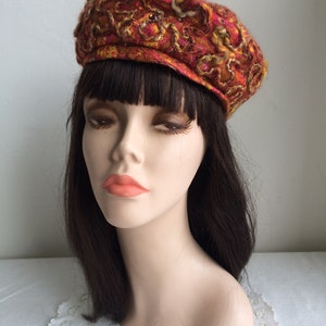 1960s RENEE' Mod Cap Hat Fall Colors Rhinestones and Soutache Trim - Etsy