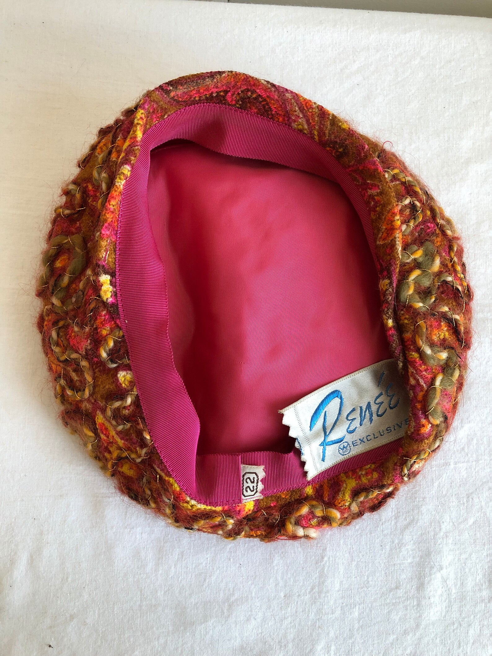 1960s RENEE' Mod Cap Hat Fall Colors Rhinestones and Soutache Trim - Etsy