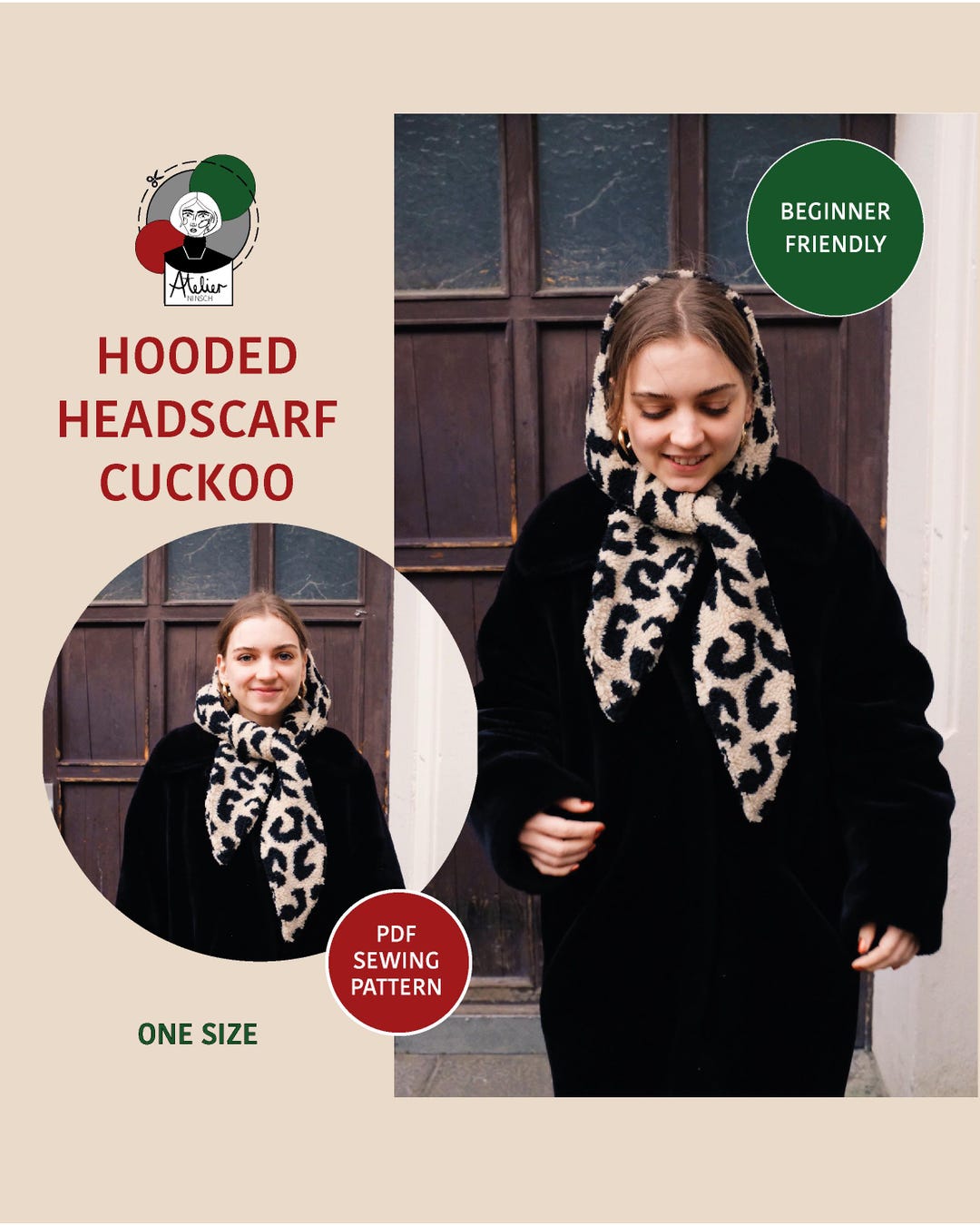 PDF Sewing Pattern Hooded Headscarf "cuckoo" Atelier Ninsch // Scoodie ...