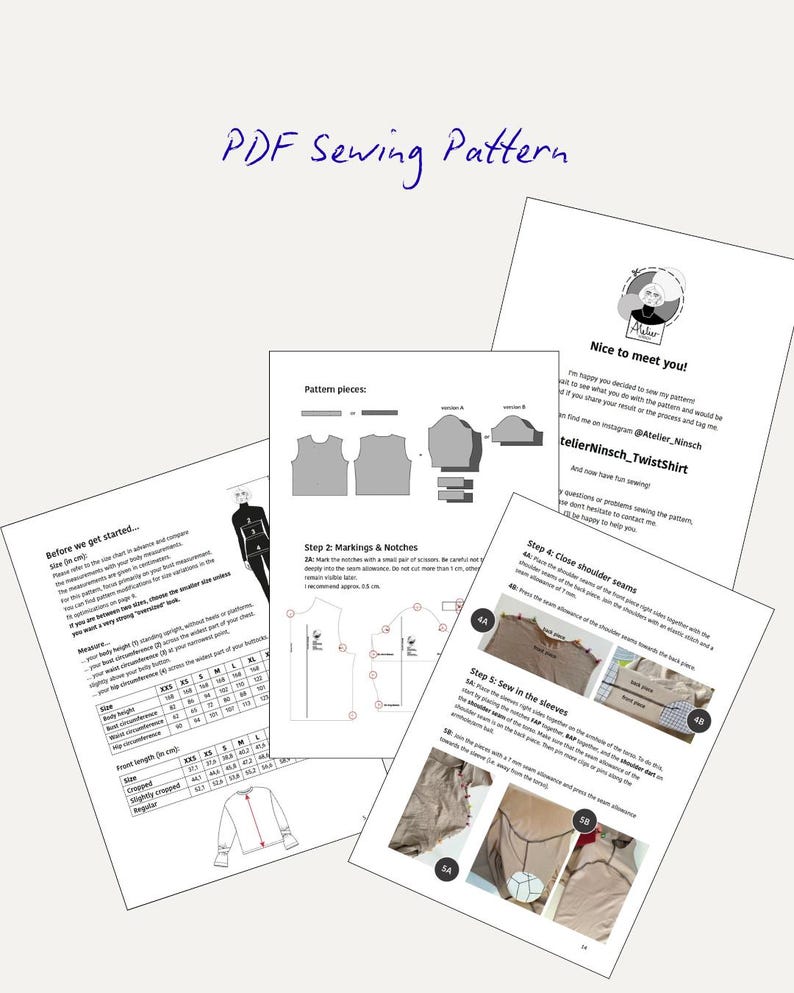 Oversized Shirt Sewing Pattern PDF | Women’s T-shirt & Long Sleeve ...