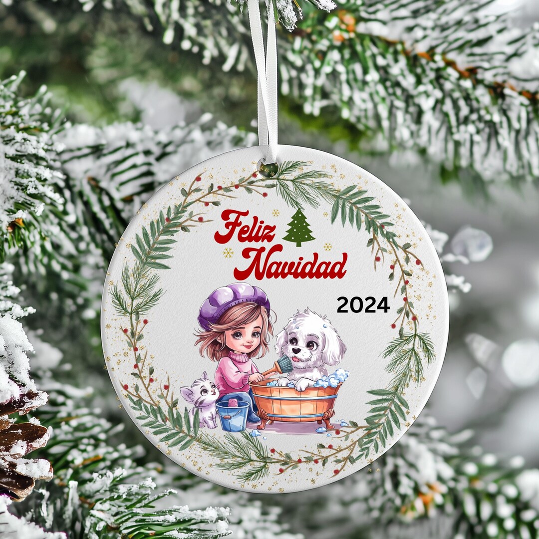 Ceramic Ornament, Feliz Navidad Christmas Ornament Holiday Decor ...