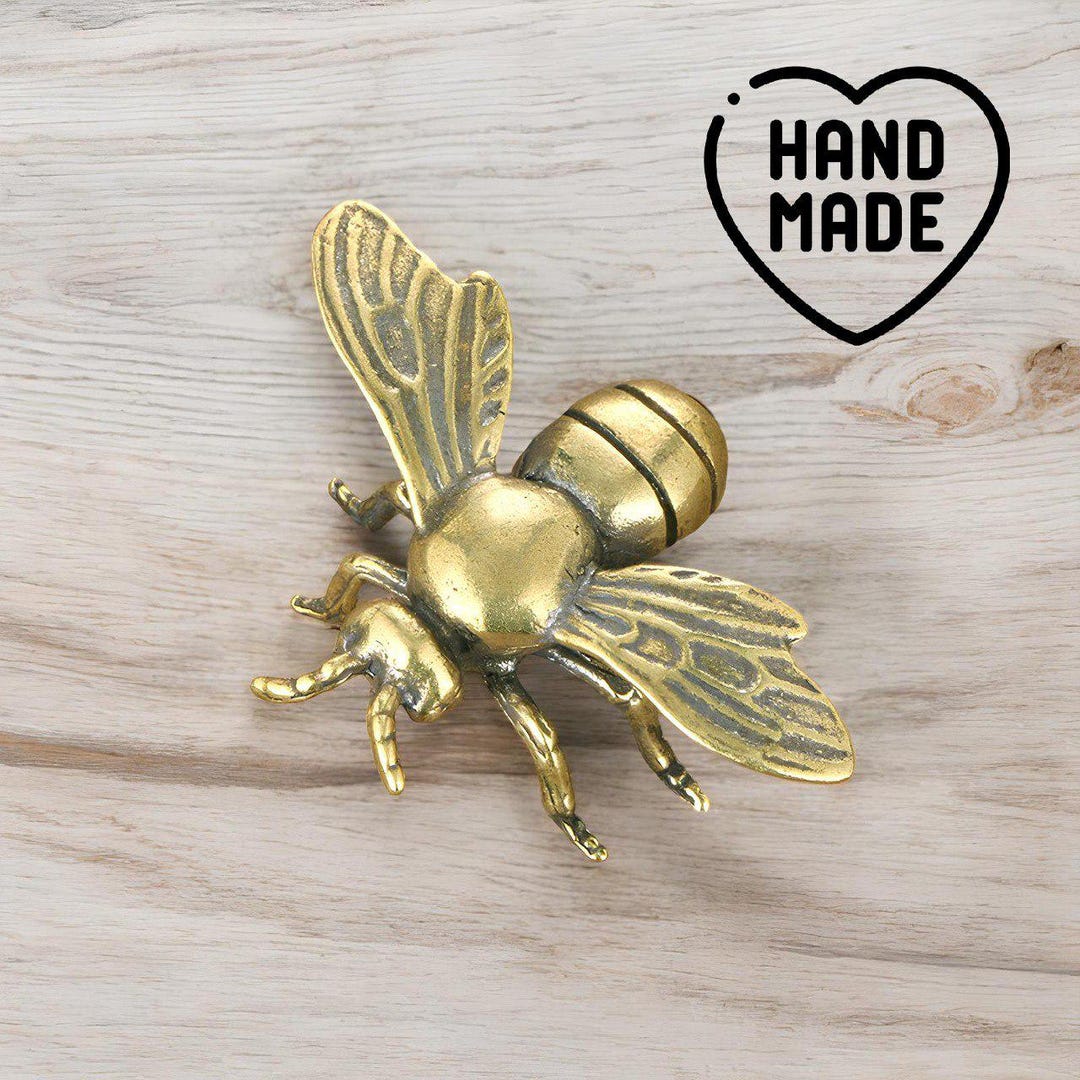 Brass Bee Figurine - Handcrafted Metal Bee Sculpture - Unique Animal ...