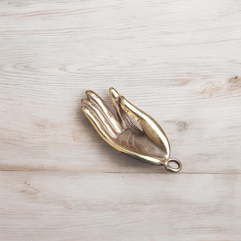 Antique White Copper Lotus Finger Keychain Wishful Bergamot Pendant ...