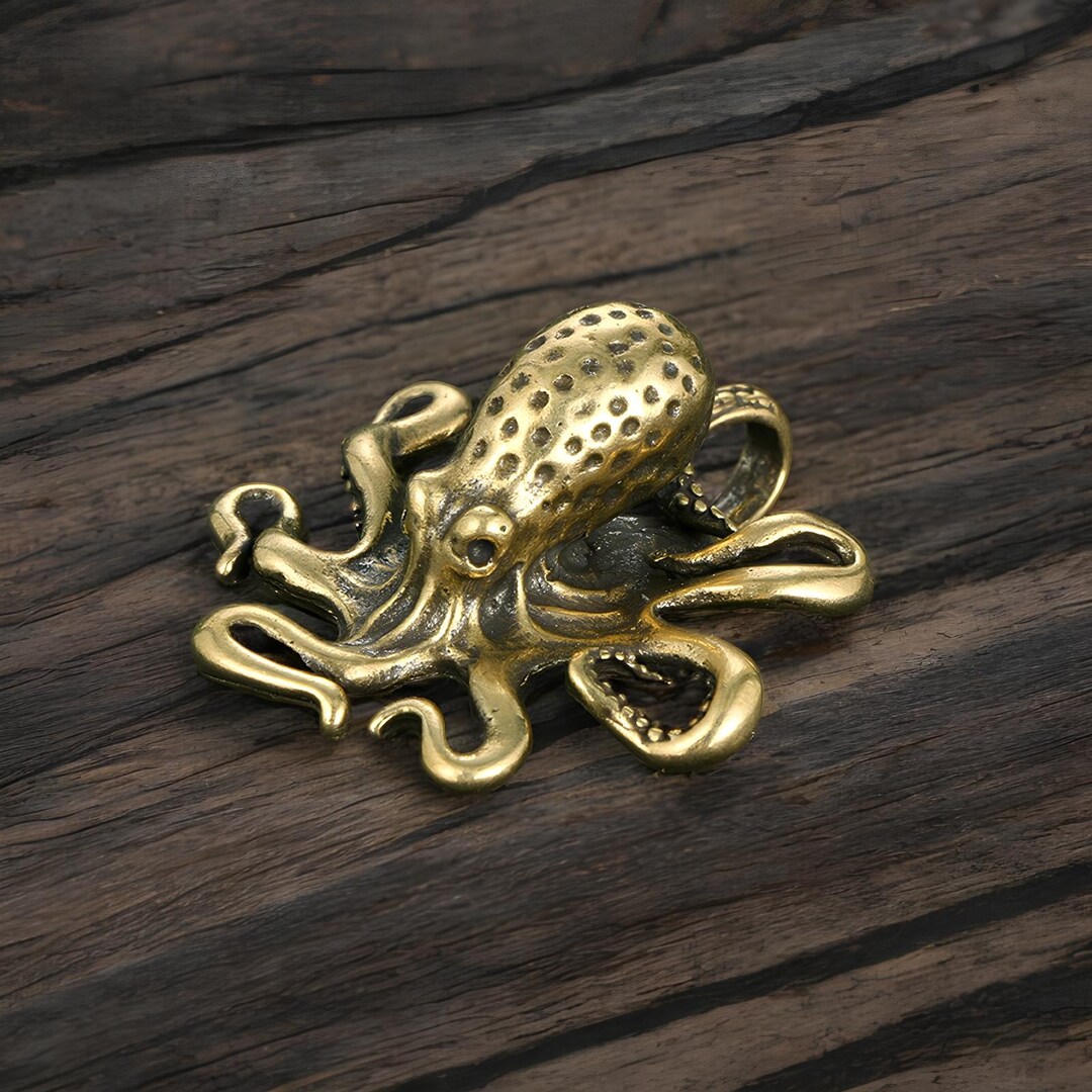 Handcrafted Brass Octopus Figurine: Vintage Ocean Decor Gift - Etsy