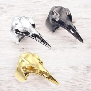 Titanium Steel Long Beak Bird Ring - Gothic Plague Doctor Inspired ...
