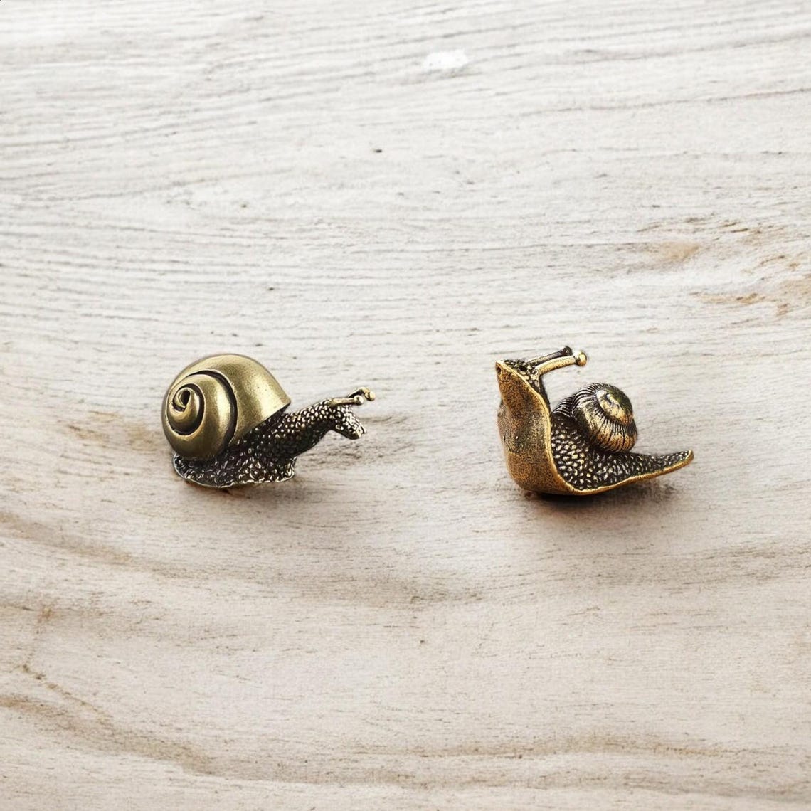 Brass Snail Figurines: Miniature Vintage-style Metal Sculptures (set of ...