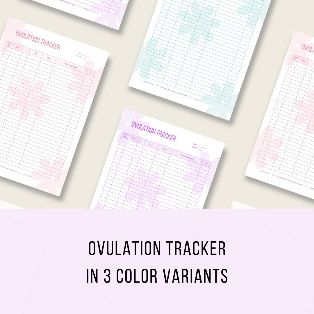 Ovulation Tracker, Printable, Digital Download, Basal Body Temperature ...