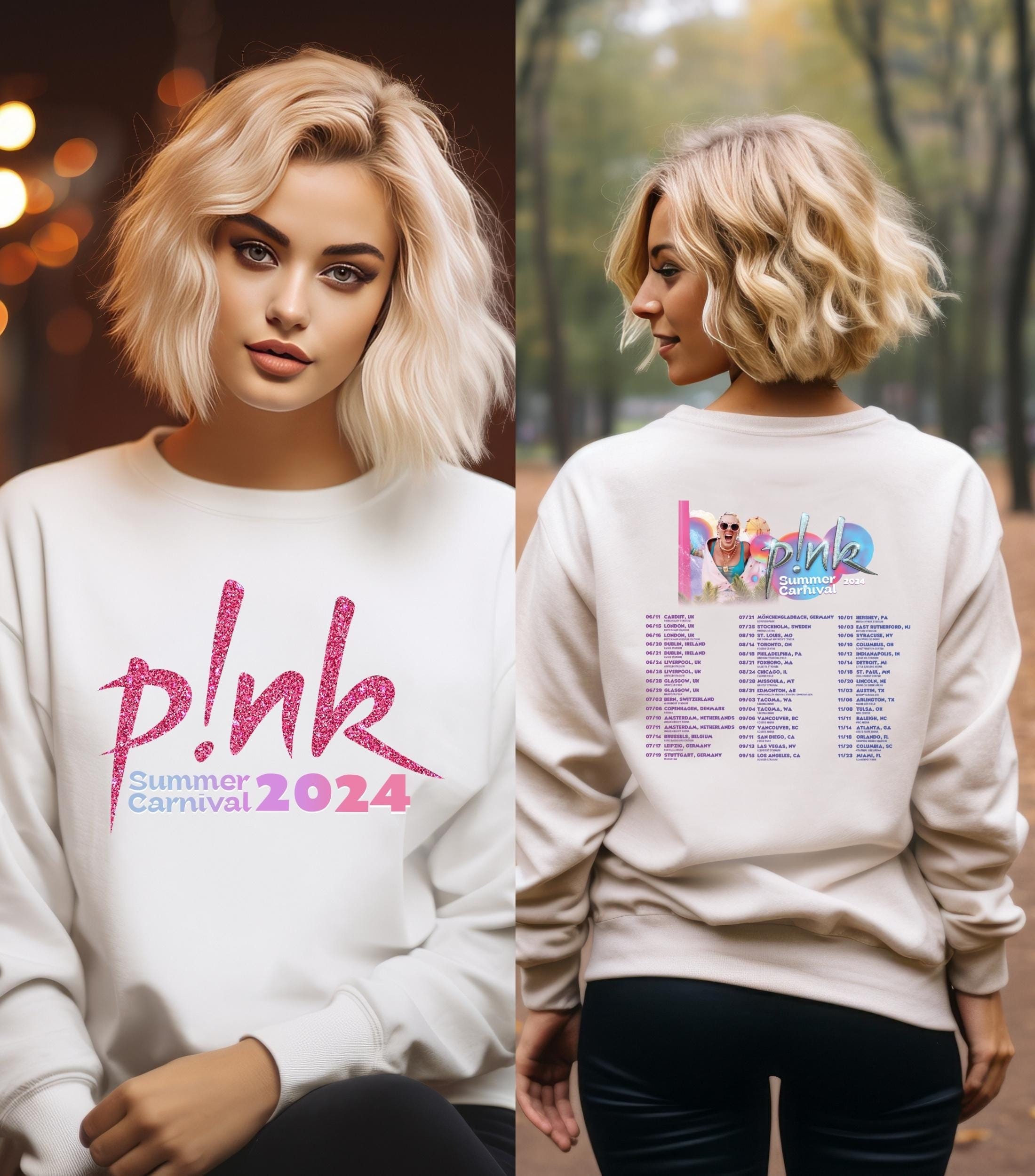 P!nk Pink Summer Carnival 2024 Tour Sweatshirt, Pink Fan Lovers Shirt ...
