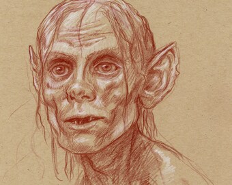 Gollum Drawing - Etsy UK