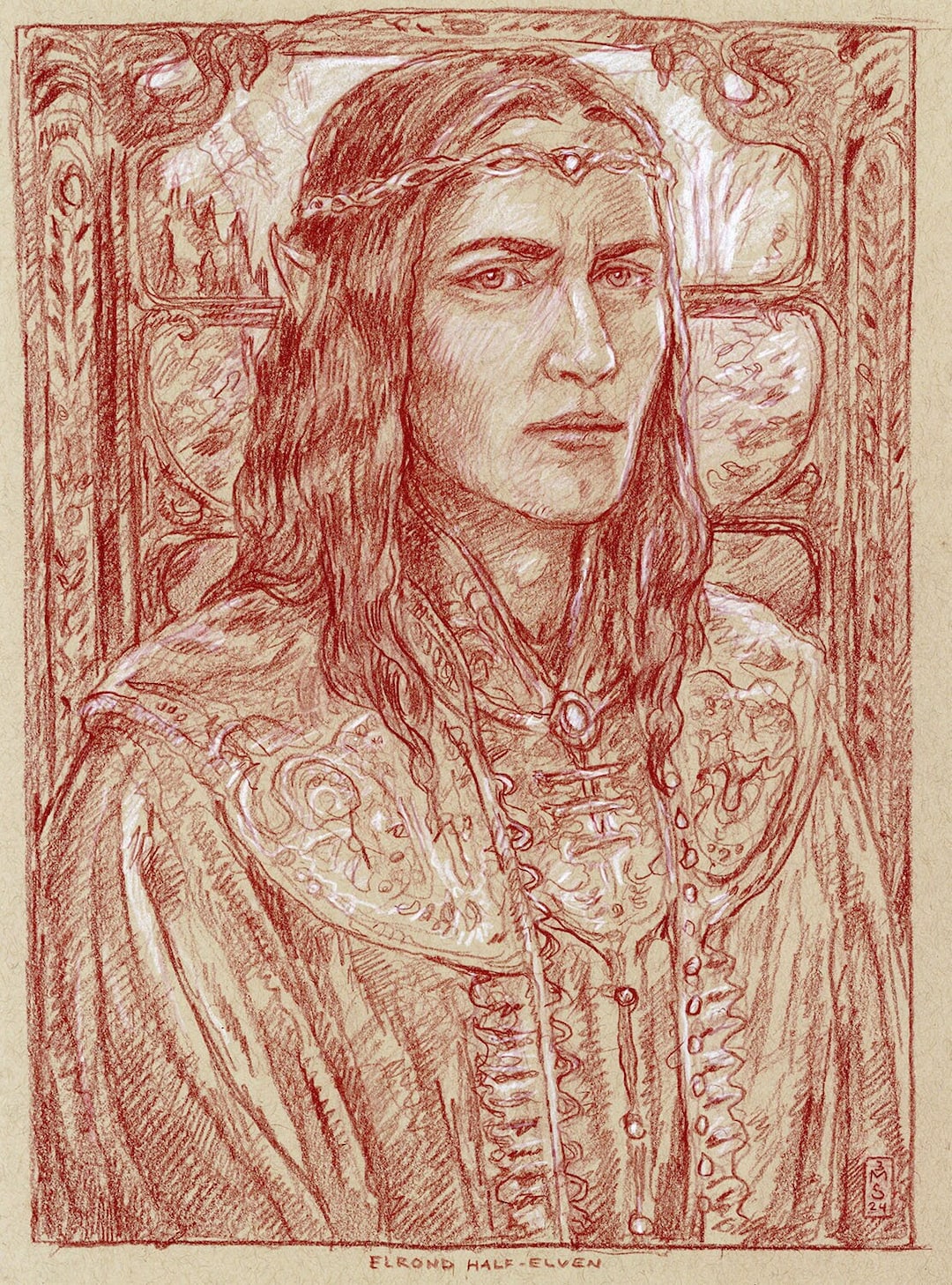 Elrond Half-elven, Original Drawing - Etsy