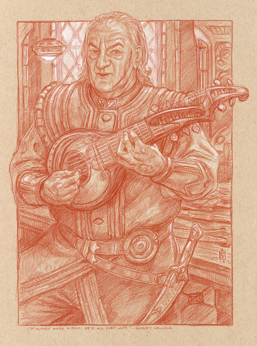 Gurney Halleck and His Baliset, Original Drawing - Etsy