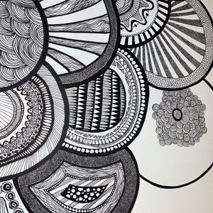 Doodle Art on A2, Artwork, Black and White - Etsy