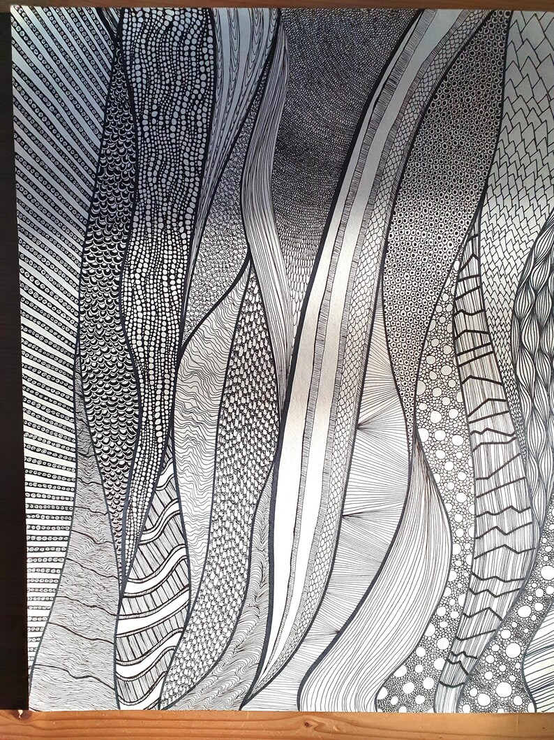 Abstract Patterns on A2, Poster, Wall Decoration, Black and White ...