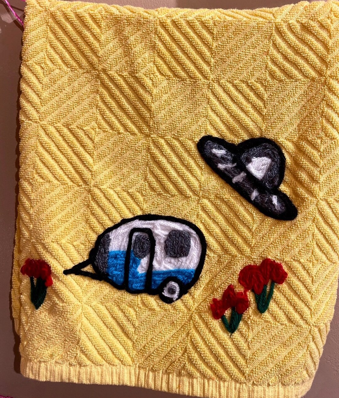 UFO Trailer Park, Alien, Camper Dish Towel, Tea Towel, Glamping ...