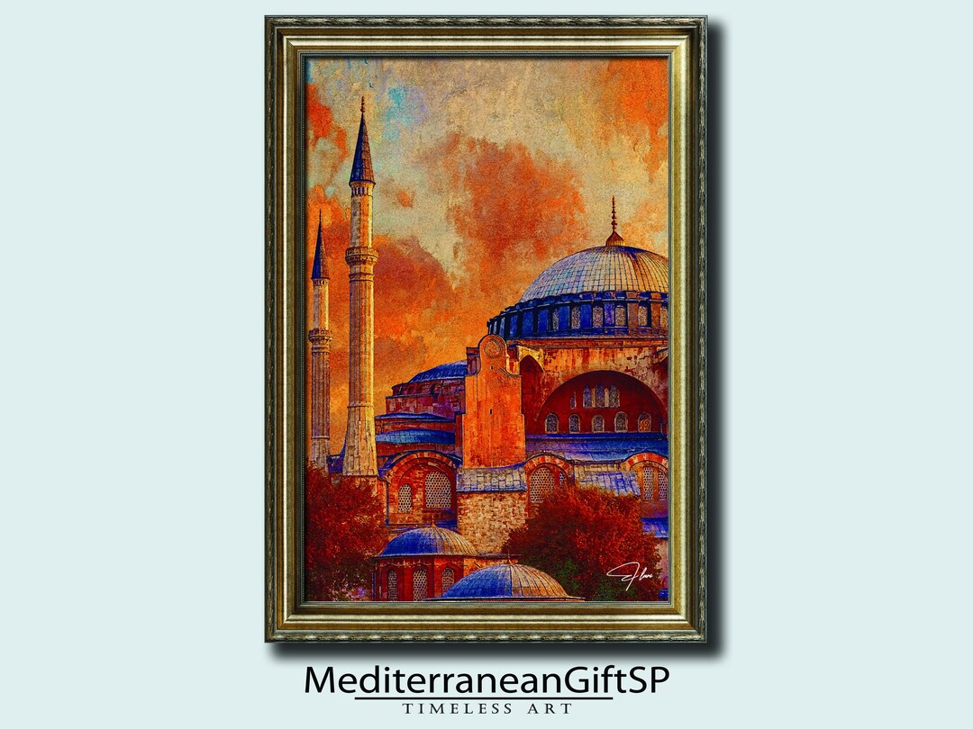 Hagia Sofia Islamic Art Turkish Gift Oil Painting Print Living Room Wall Art Poster Print Canvas ...