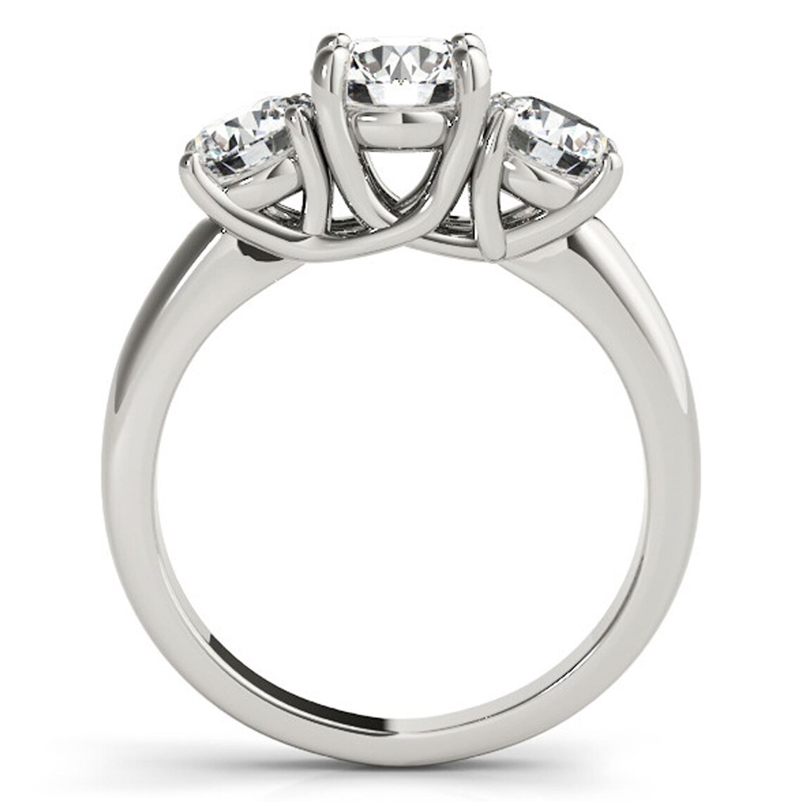 Three Stone Lab Diamond Engagement Ring Round 1.50 Carats - Etsy