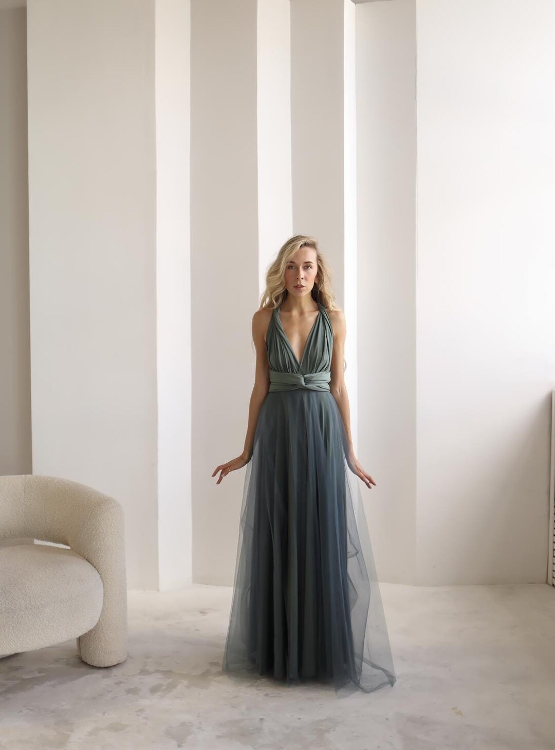 Sage Green Bridesmaid Dress Tulle, Sage Green Infinity Dress, Sage ...