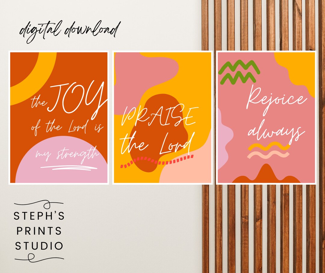 Christian Wall Art Scripture Colorful Home Decor Bible Verse Wall Art ...