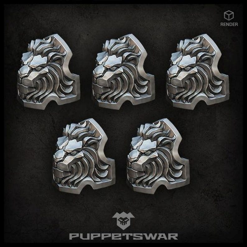 Lion Shoulder Pads - Puppetswar - Resin Cast - Tabletop Wargaming - Etsy