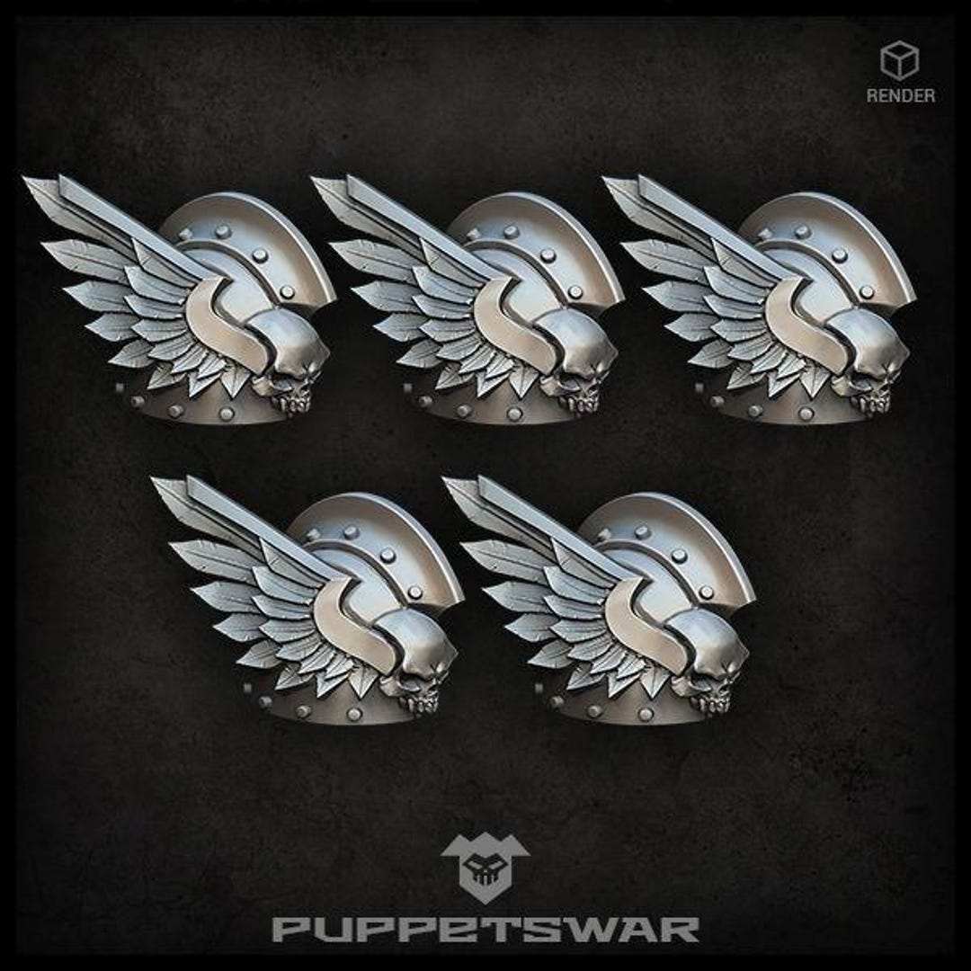 H.I. Demonwing Shoulder Pads (right) - Puppetswar - Resin Cast ...