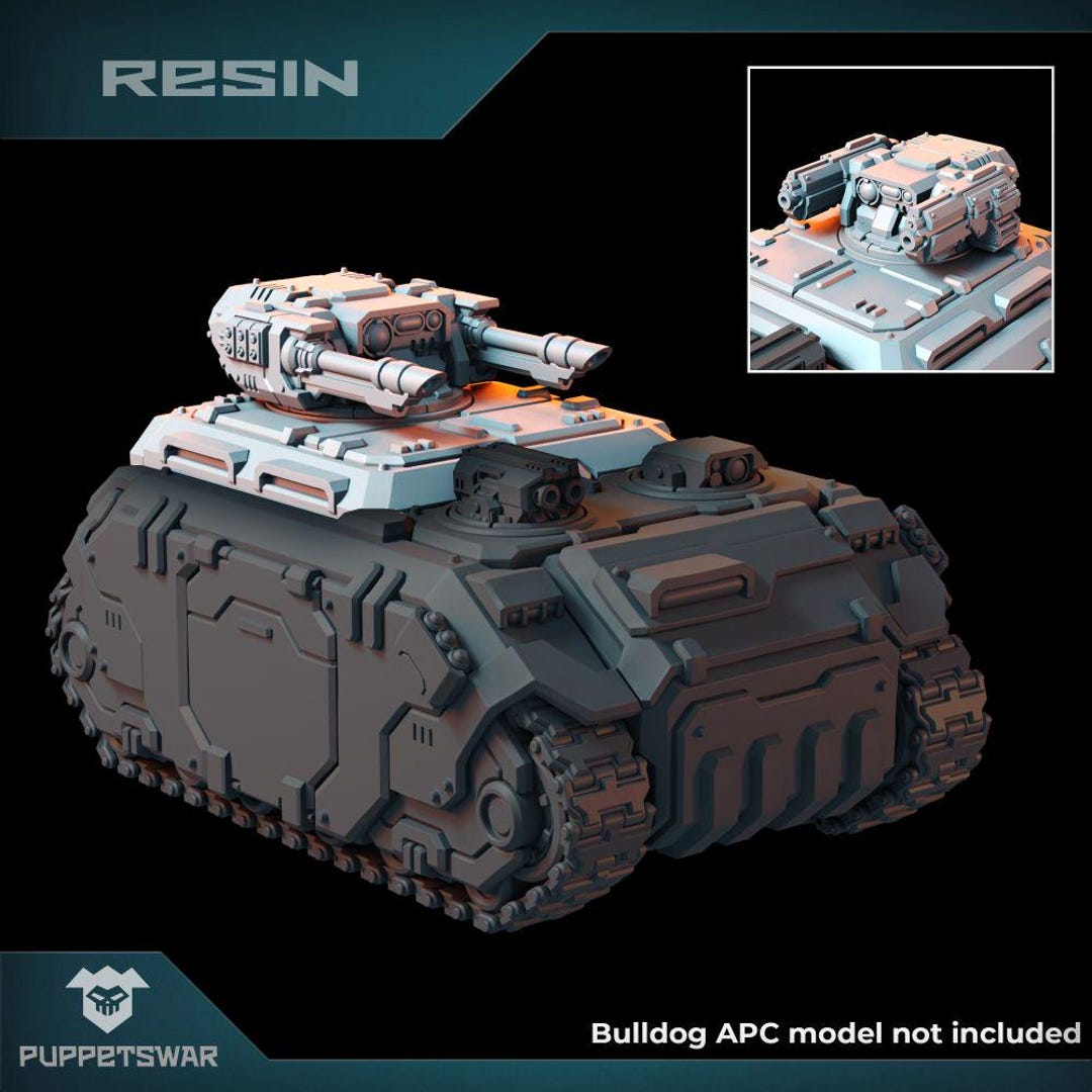 Bulldog APC Turret Upgrade - Puppetswar - Resin Print - Tabletop ...