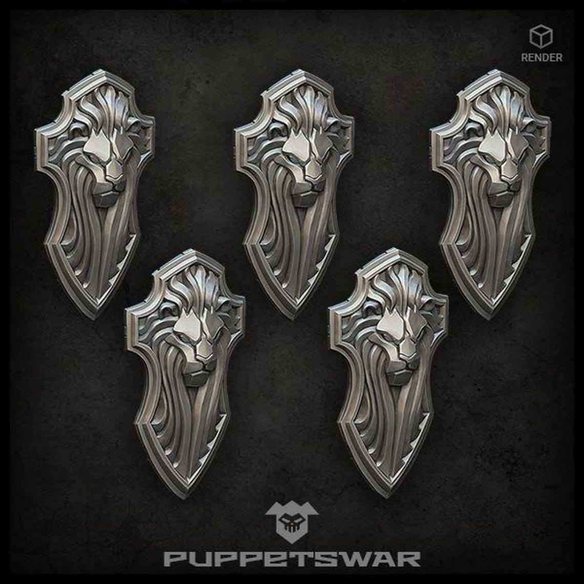 Lion Shields (left) - Puppetswar - Resin Cast - Tabletop Wargaming - Etsy