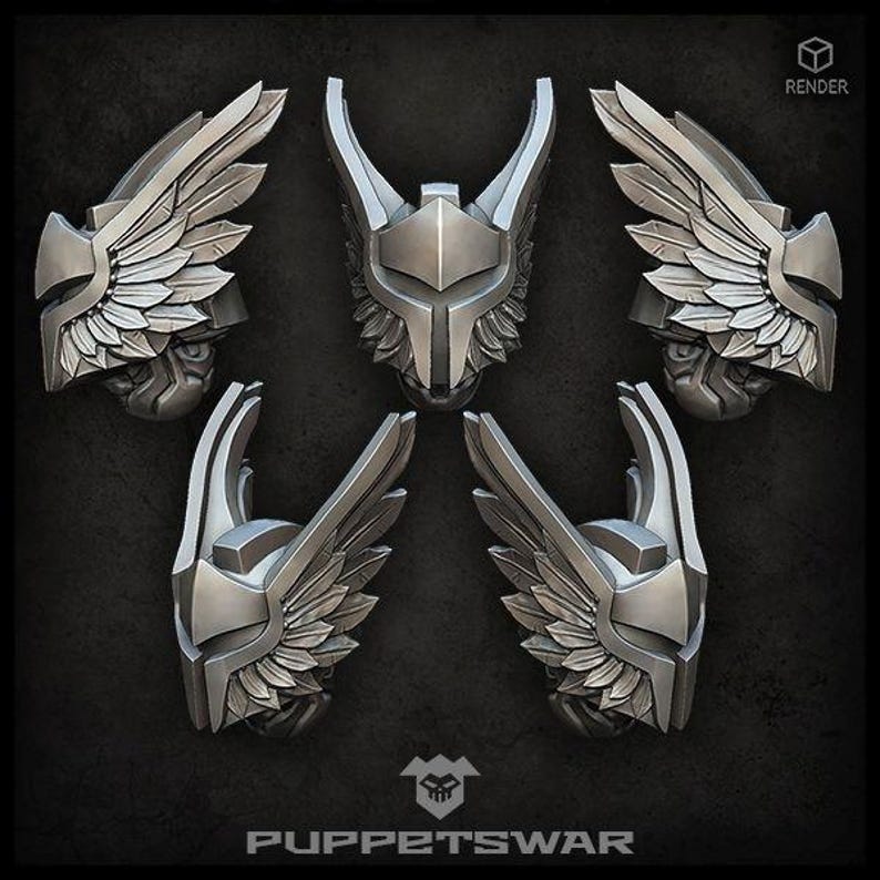 Angel Helmets - Puppetswar - Resin Cast - Tabletop Wargaming - Etsy