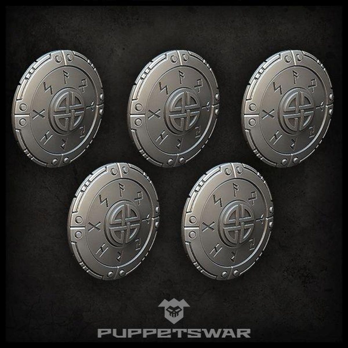 Runic Shields (left) - Puppetswar - Resin Cast - Tabletop Wargaming - Etsy