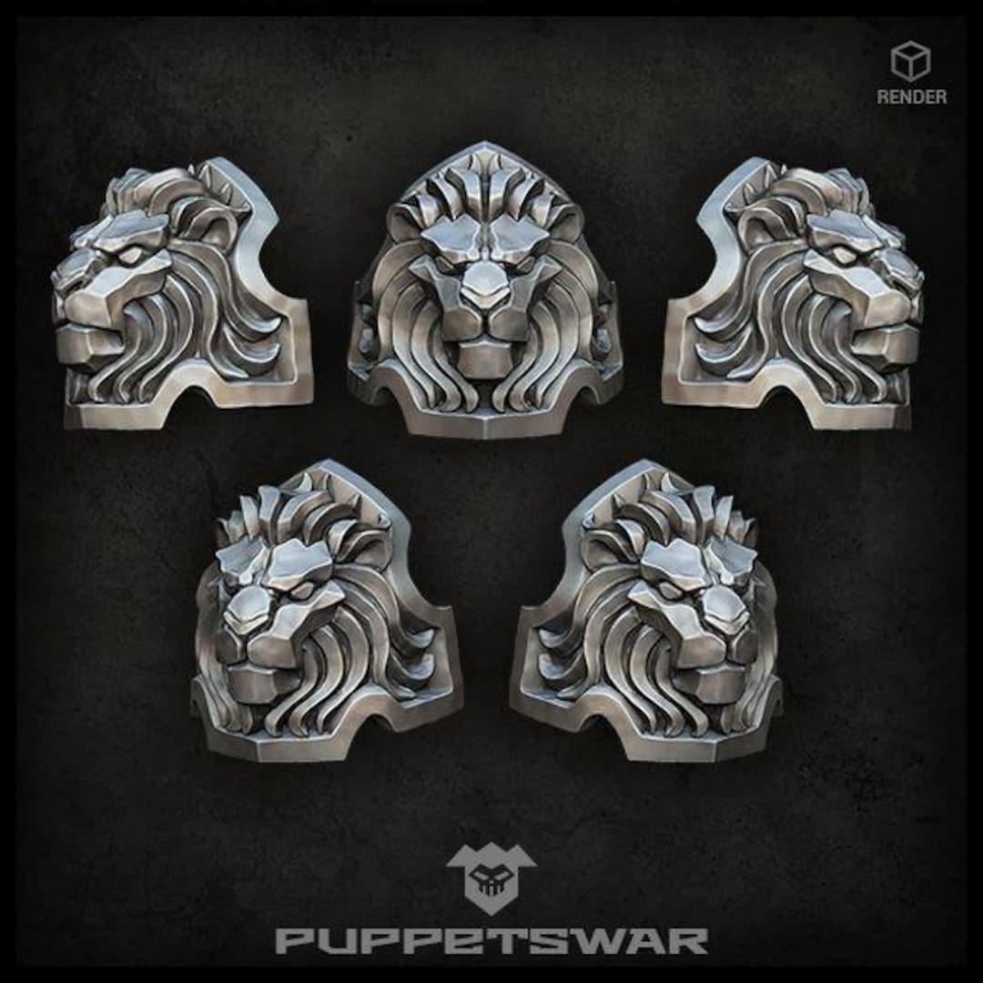 Lion Shoulder Pads - Puppetswar - Resin Cast - Tabletop Wargaming - Etsy