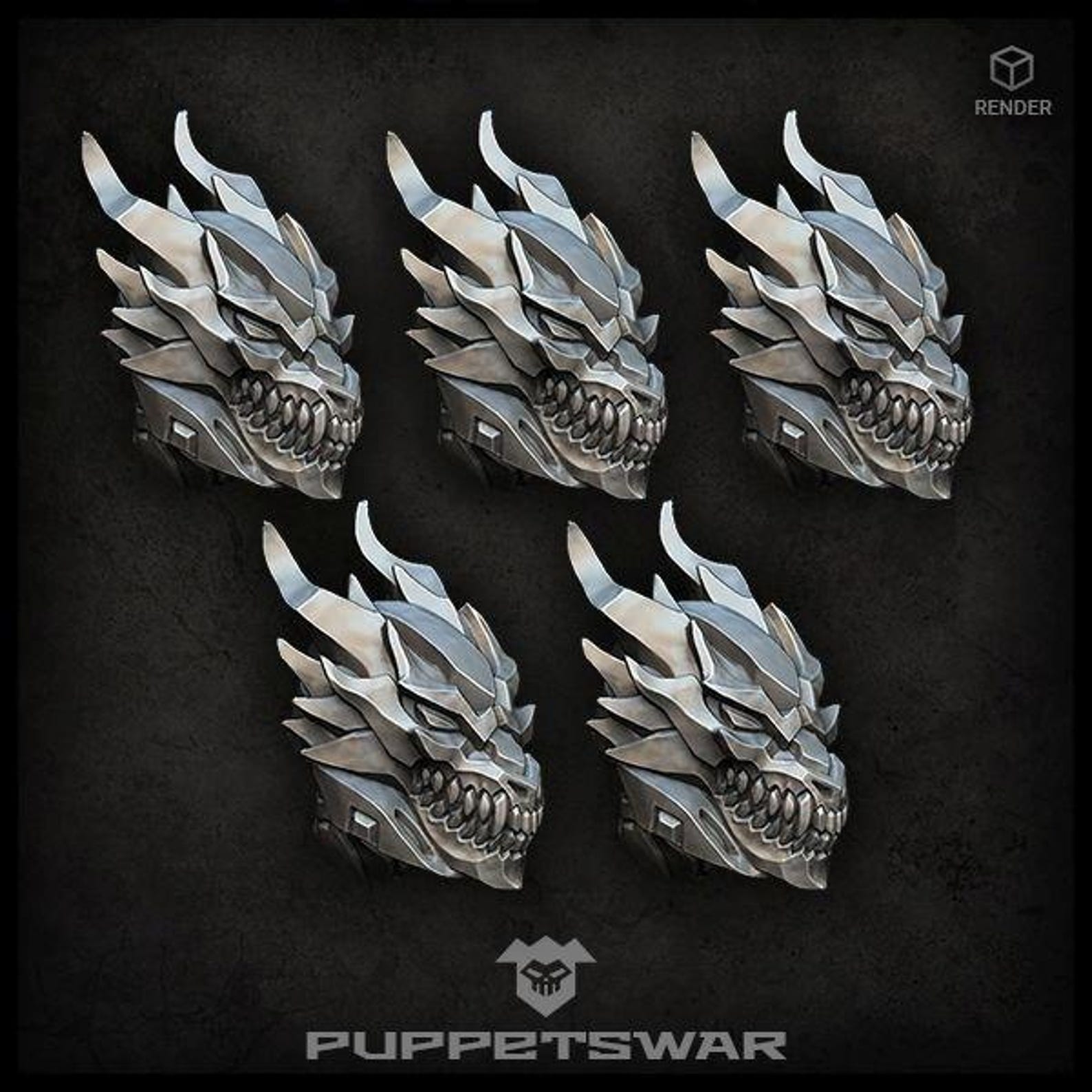 Dragon Helmets - Puppetswar - Resin Cast - Tabletop Wargaming - Etsy