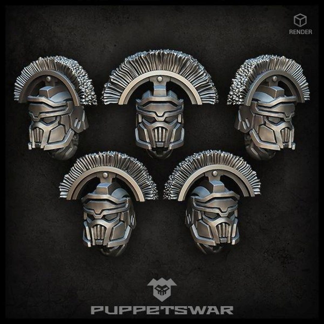 Masked Centurion Helmets - Puppetswar - Resin Cast - Tabletop Wargaming ...