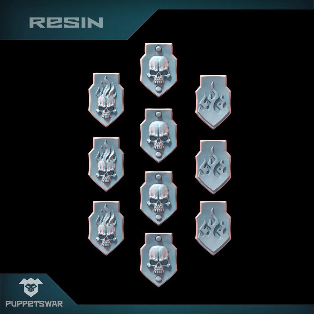 Infernal Division Shields - Puppetswar - Resin Cast - Tabletop ...