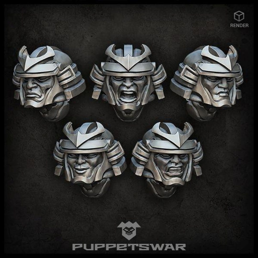 Samurai Heads Wargaming Puppetswar Resin Cast - Etsy